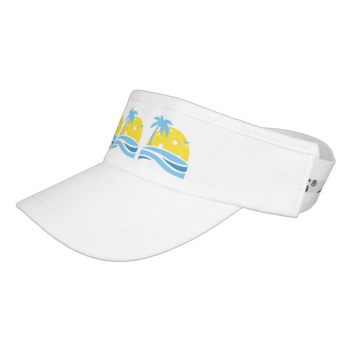 Pickleball Tropical Palm Tree Sun Your Custom Text Visor | Zazzle