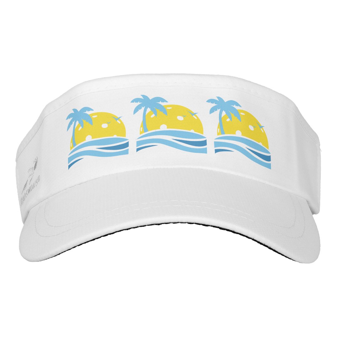 Pickleball Tropical Palm Tree Sun Your Custom Text Visor | Zazzle