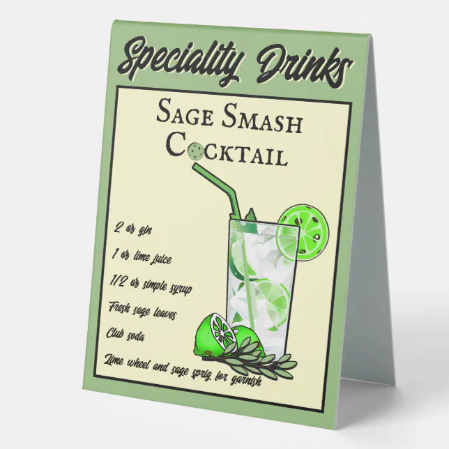 Pickleball Wedding Bachelorette Specialty Cocktail Table Tent Sign | Zazzle