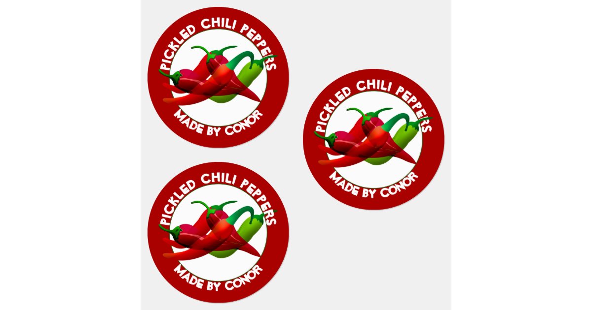 Pickled Chili Peppers Labels | Zazzle