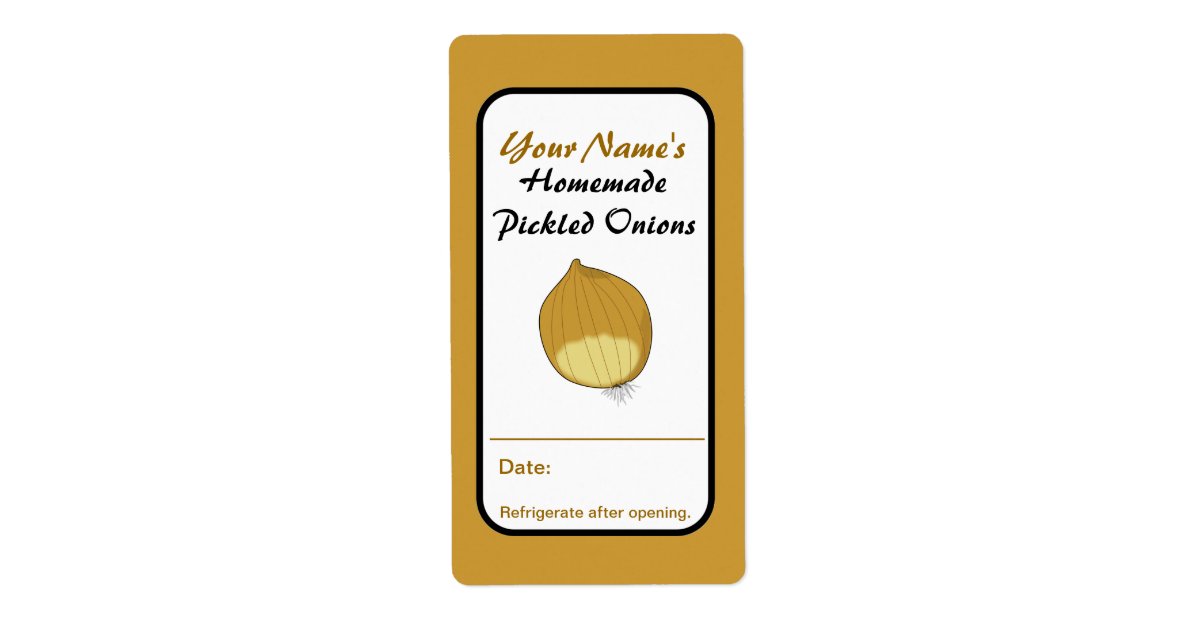 Pickled Onions Custom Canning Jar Labels Add Name | Zazzle