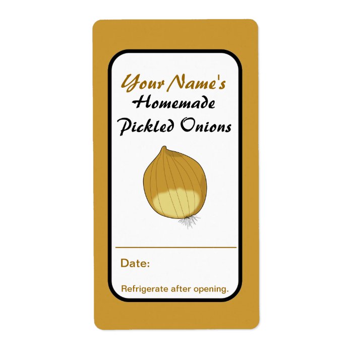 Pickled Onions Custom Canning Jar Labels Add Name | Zazzle.com