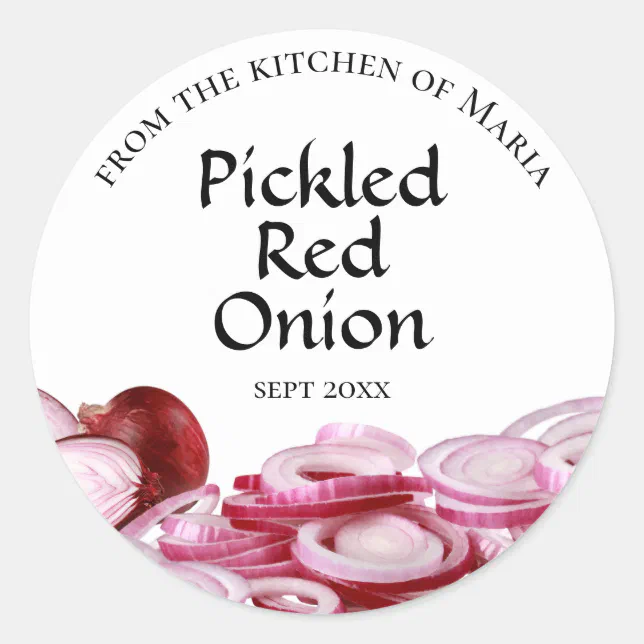 Pickled Red Onion Homemade Preserve Classic Round Sticker | Zazzle
