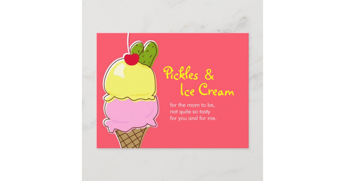 Pickles and Ice Cream Postcard Invitations | Zazzle