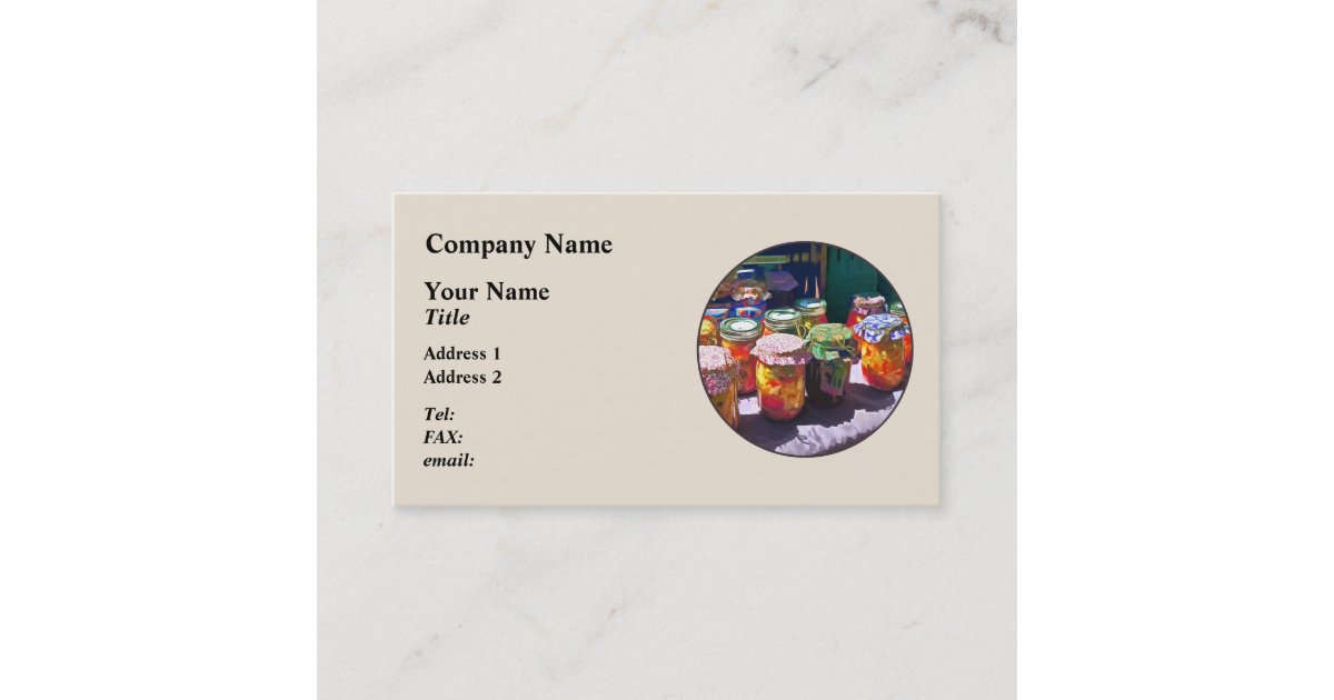 Pickles and Jellies Business Card | Zazzle