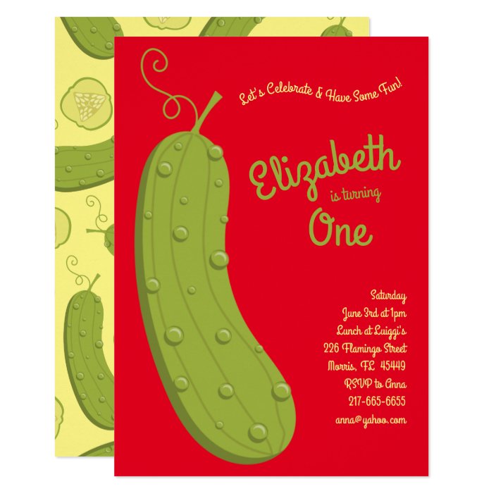 Pickles Kid 1st Birthday Party Food Invitation | Zazzle.com