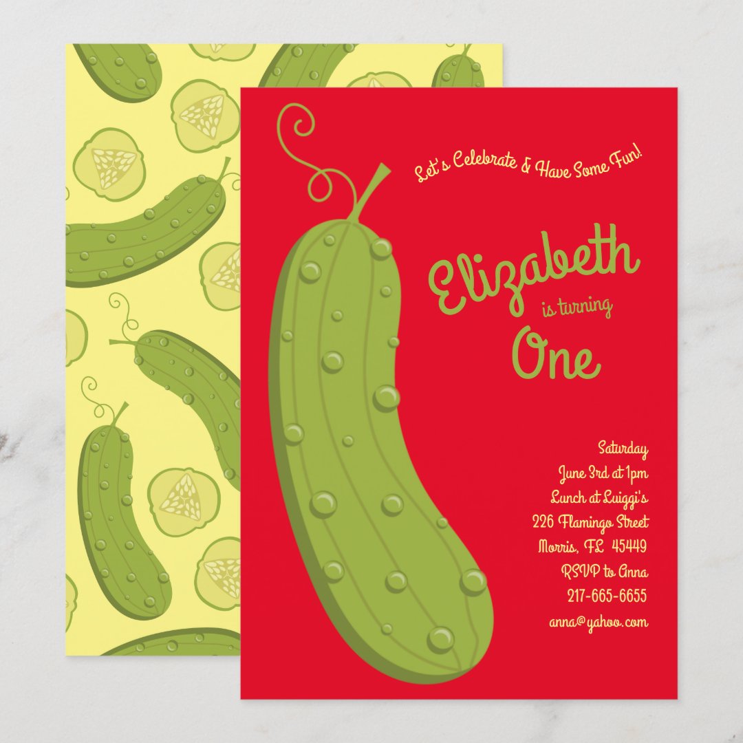 Pickles Kid 1st Birthday Party Food Invitation | Zazzle