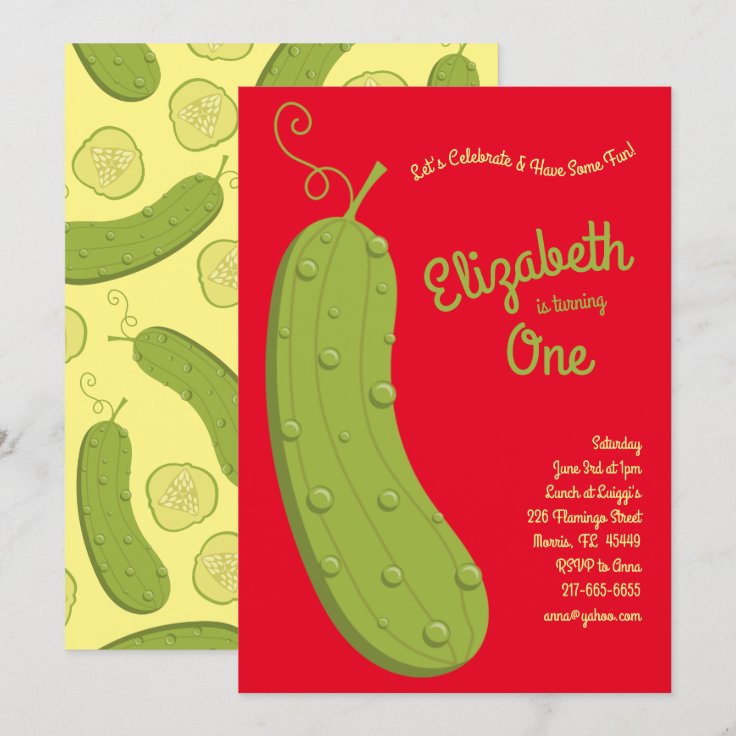 Pickles Kid 1st Birthday Party Food Invitation | Zazzle