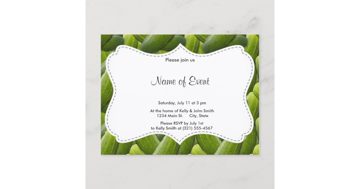 Pickles; Pickle Invitation Postcard | Zazzle
