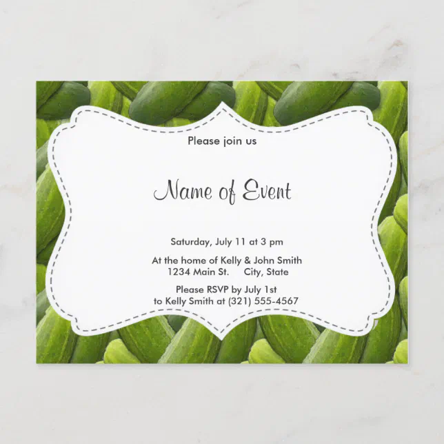 Pickles; Pickle Invitation Postcard | Zazzle