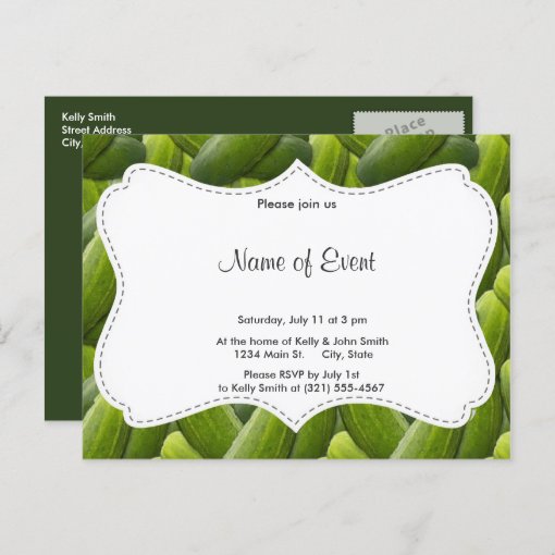 Pickles; Pickle Invitation Postcard | Zazzle
