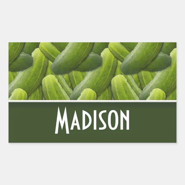 Pickles; Pickle Pattern Rectangular Sticker | Zazzle