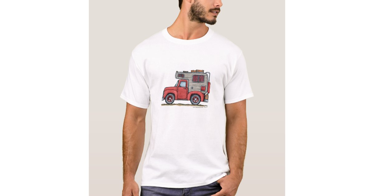 Pickup Truck Camper RV Apparel T-Shirt | Zazzle
