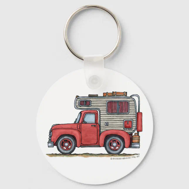 Pickup Truck Camper RV Key Chains | Zazzle