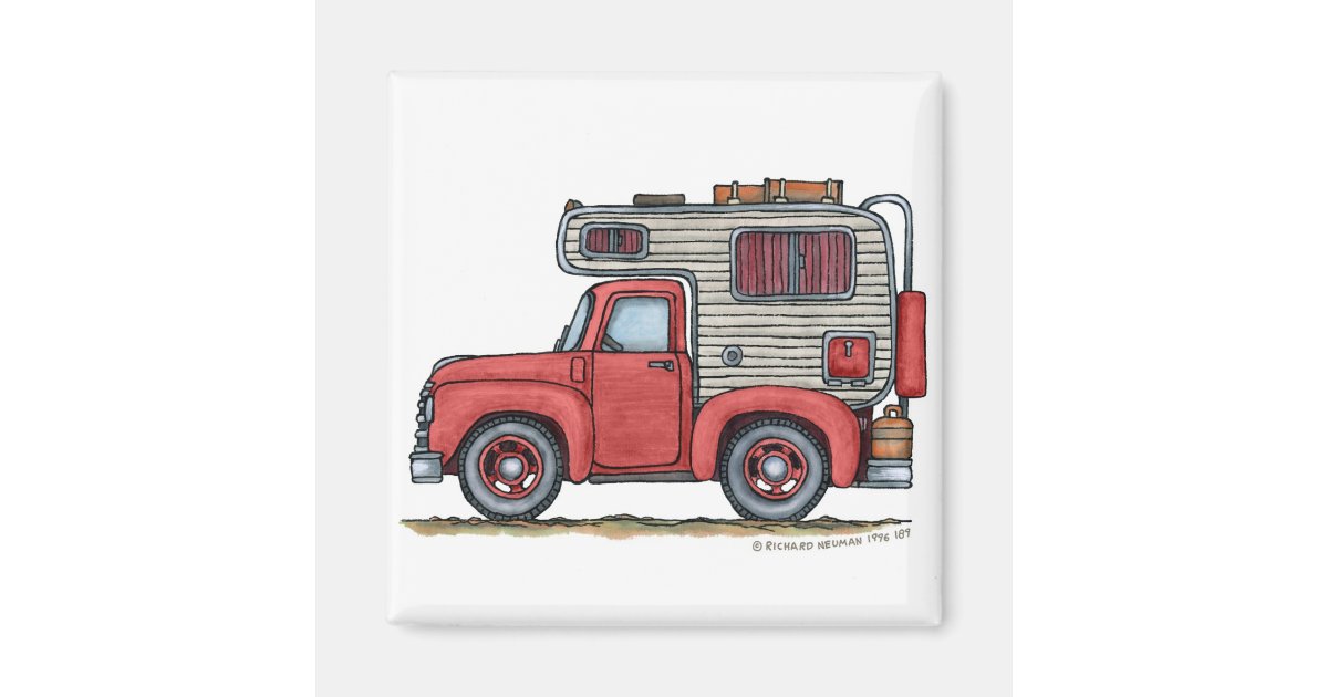 Pickup Truck Camper RV Magnets | Zazzle