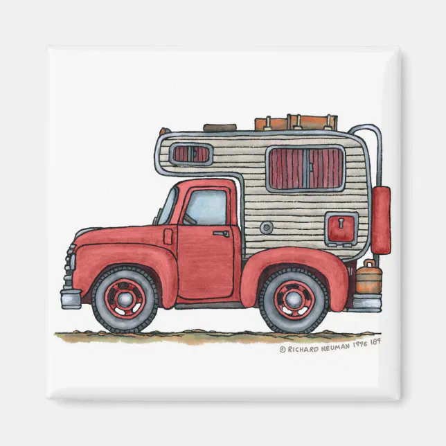 Pickup Truck Camper RV Magnets | Zazzle