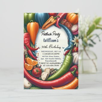 Picnic Chili Cook Off Potluck Party 30th Birthday Invitation | Zazzle