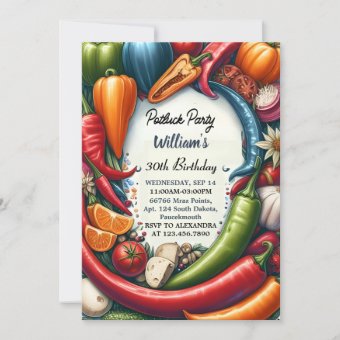 Picnic Chili Cook Off Potluck Party 30th Birthday Invitation | Zazzle