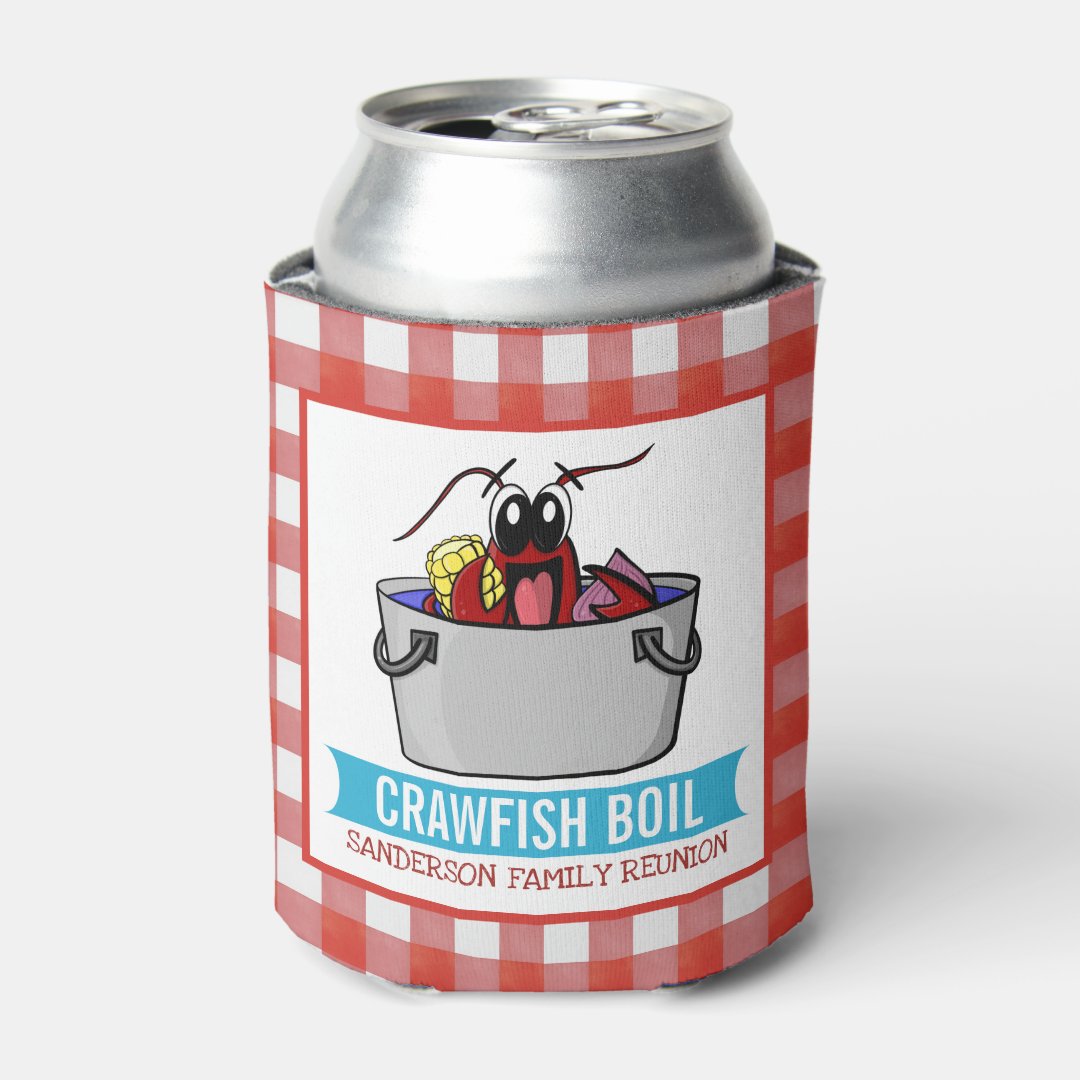 Picnic Crawfish Boil Reunion Seafood Party Red Can Cooler | Zazzle