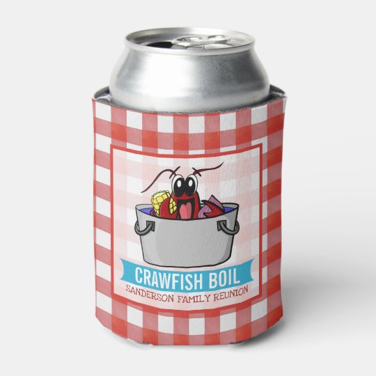 Picnic Crawfish Boil Reunion Seafood Party Red Can Cooler | Zazzle.com