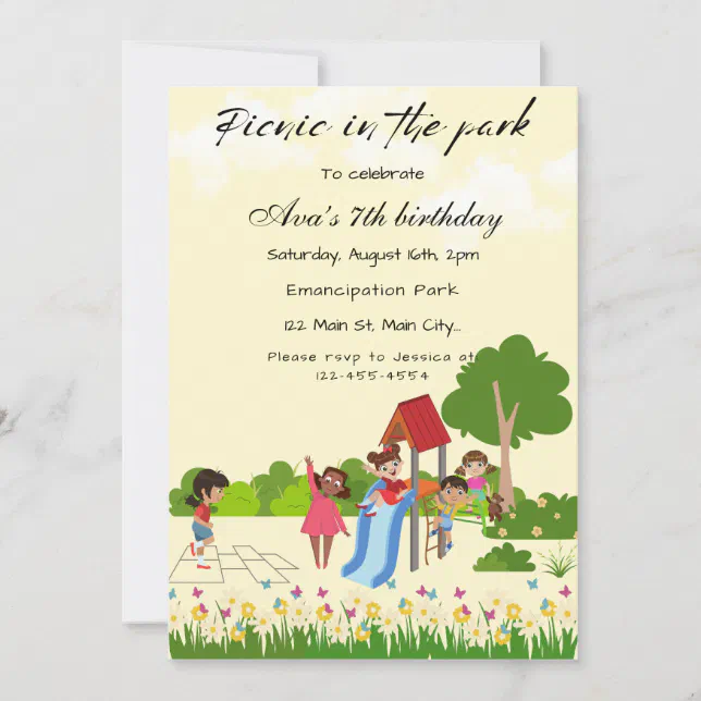 Picnic In The Park Birthday Party Invitation | Zazzle
