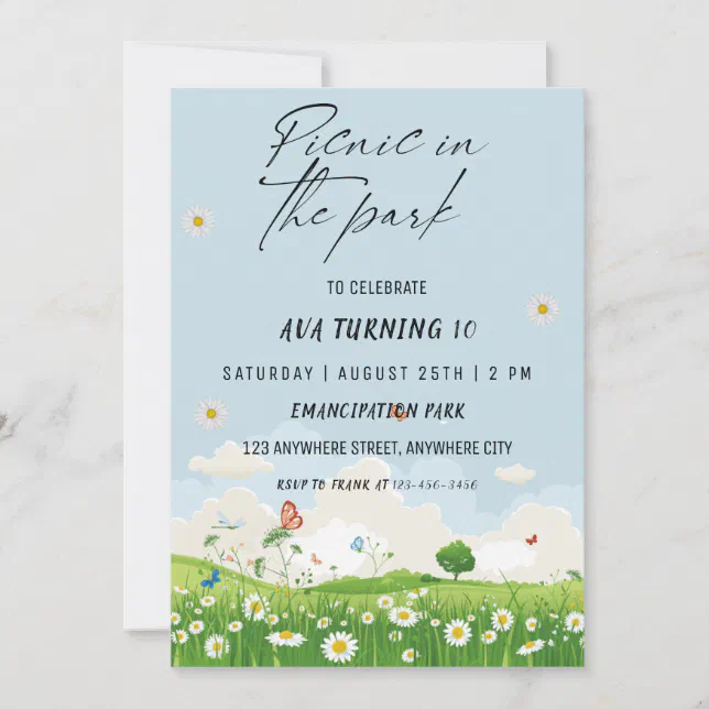 Picnic In The Park Birthday Party Invitation | Zazzle