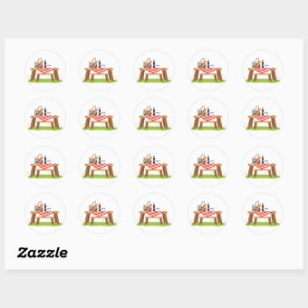Picnic Table Classic Round Sticker | Zazzle