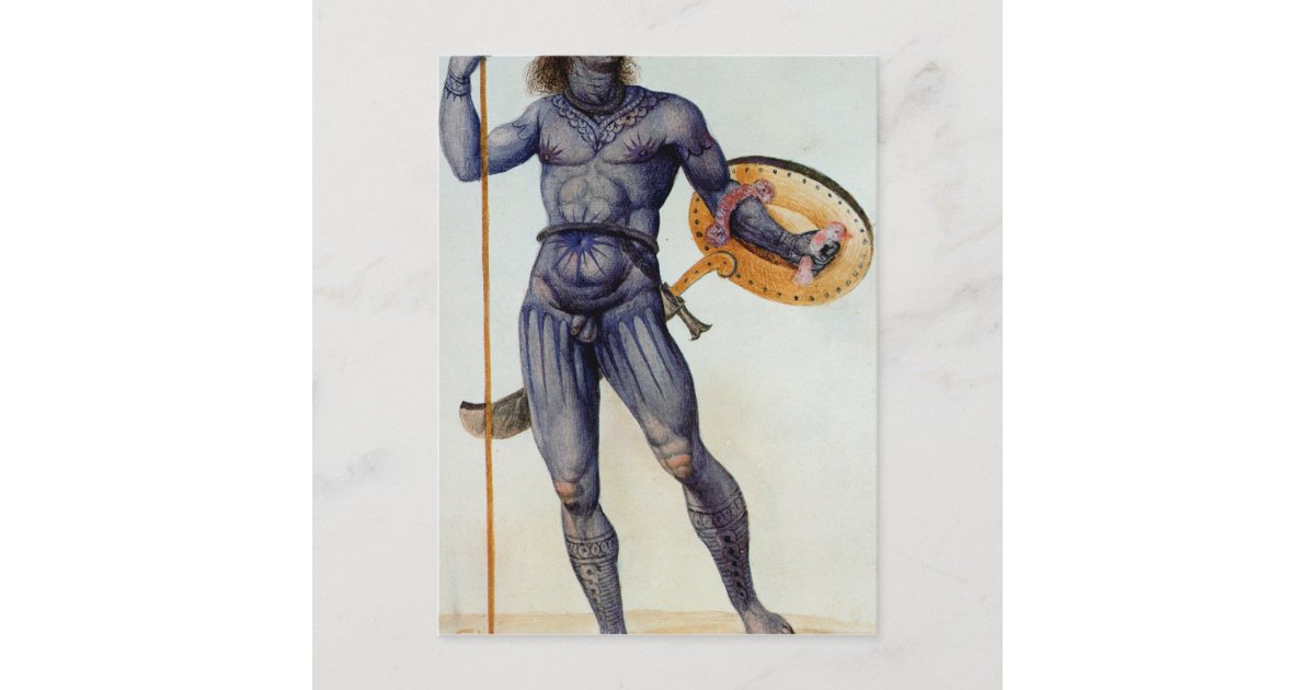 Pictish Man Holding a Shield Postcard | Zazzle