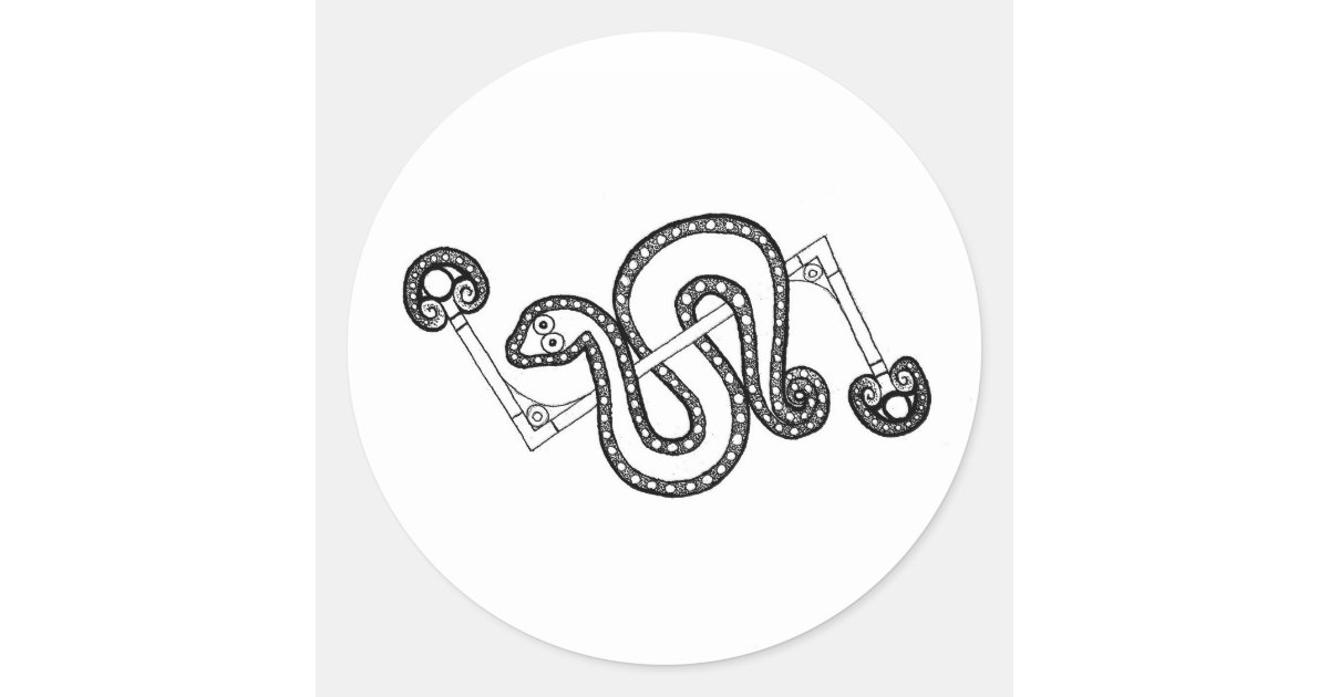Pictish Serpent Classic Round Sticker | Zazzle