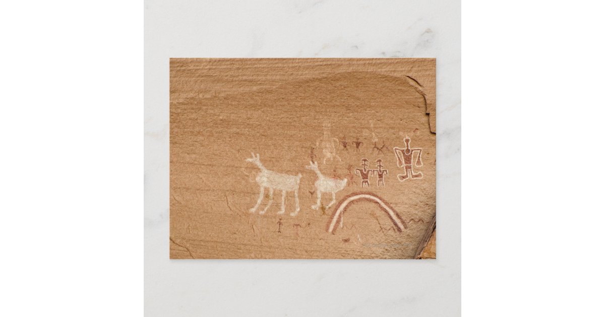 Pictographs on sandstone canyon walls in Canyon Postcard | Zazzle
