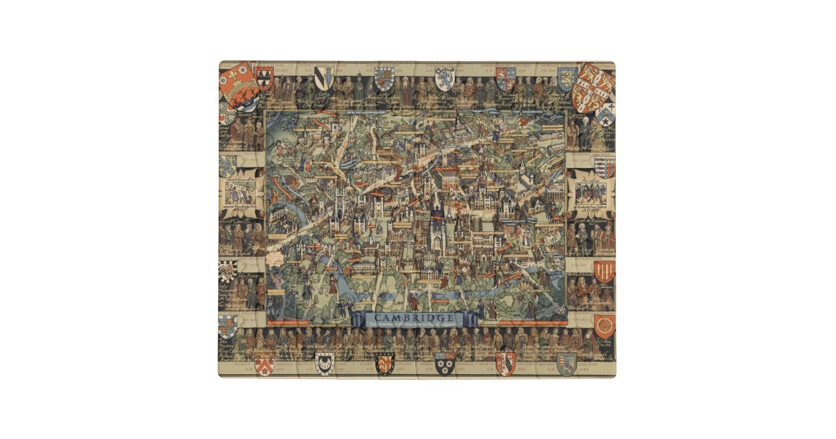 Pictorial Map of Cambridge, England Jigsaw Puzzle | Zazzle