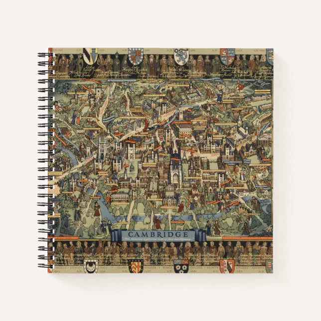 Pictorial Map of Cambridge, England Notebook | Zazzle