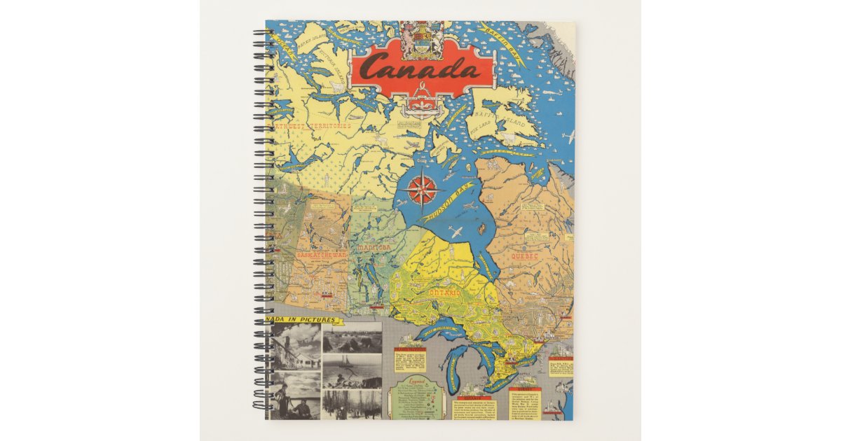 Pictorial Map of Canada - Landmarks Planner | Zazzle