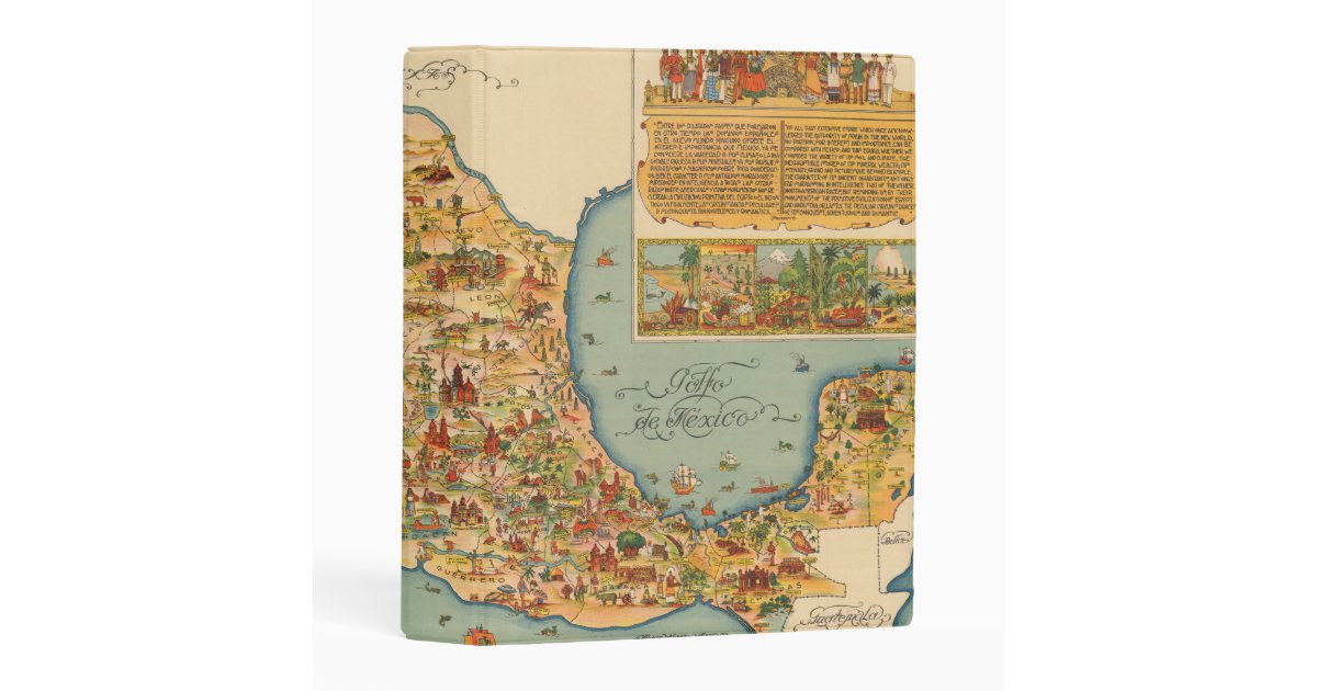 Pictorial Map of Mexico Mini Binder | Zazzle