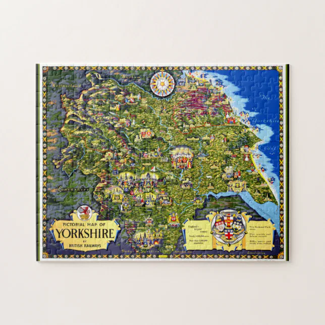 Pictorial Map of Yorkshire Puzzle | Zazzle