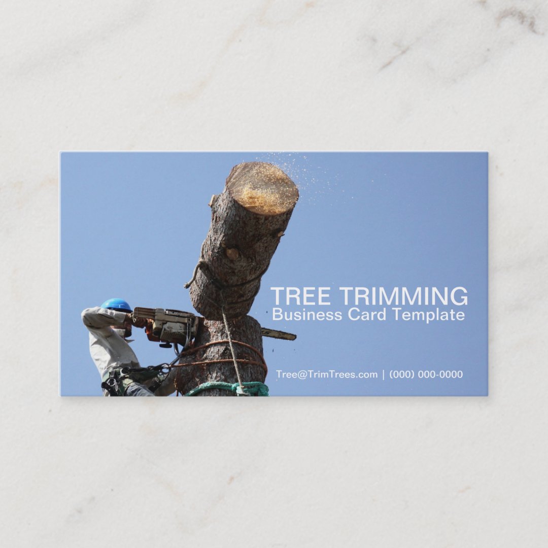 Picture Cutting Down A Tree Trimmers Business Card | Zazzle