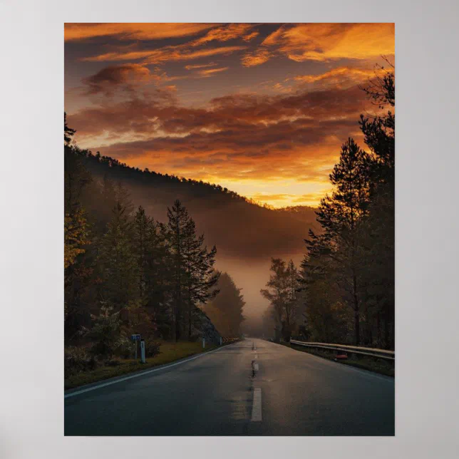 Picture of a road poster | Zazzle
