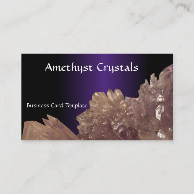Picture of Amethyst Crystals Business Card | Zazzle