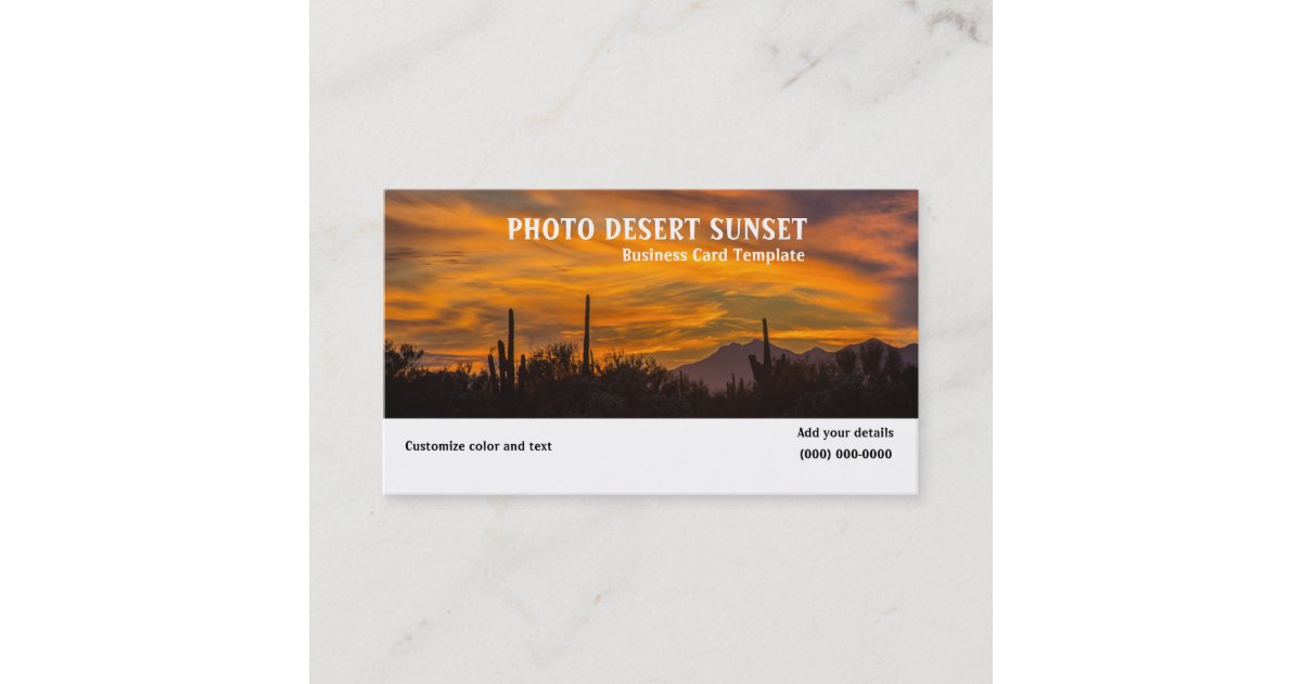 Picture of Desert Sunset Business Card | Zazzle
