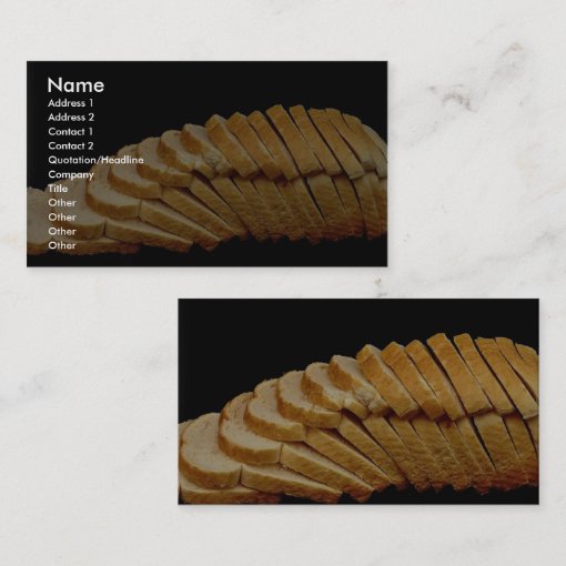 Picture of Loaf of bread Business Card | Zazzle
