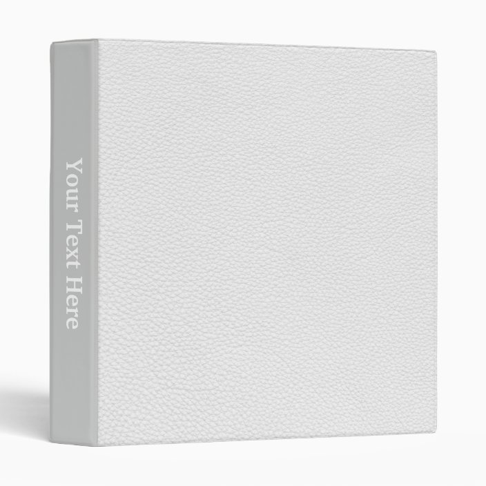 Picture of White Leather. 3 Ring Binder | Zazzle.com