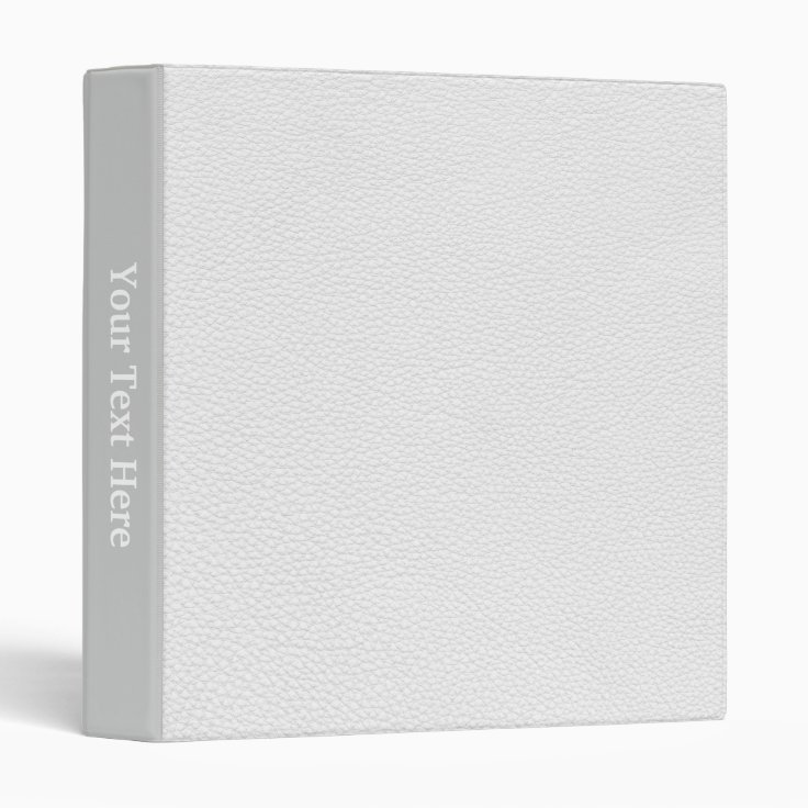 Picture of White Leather. 3 Ring Binder | Zazzle