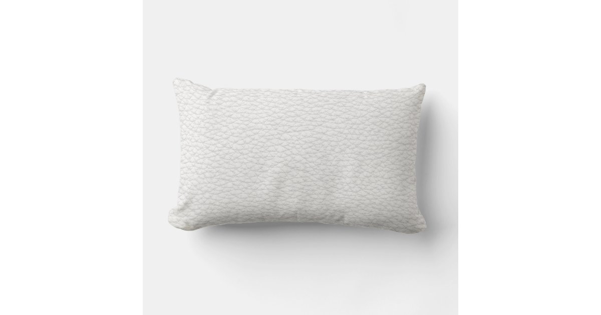 Picture of White Leather. Lumbar Pillow | Zazzle