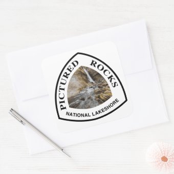Pictured Rocks National Lakeshore Square Sticker | Zazzle