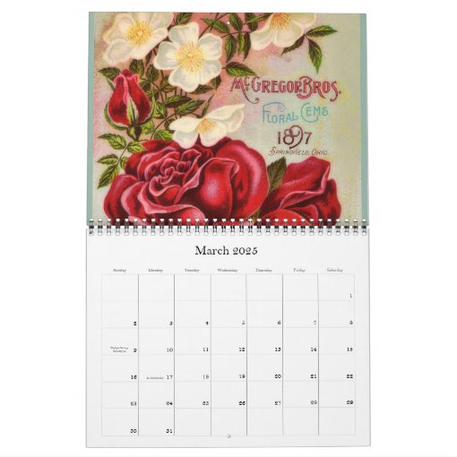Picturesque Flower Seed Catalog Covers Calendar | Zazzle