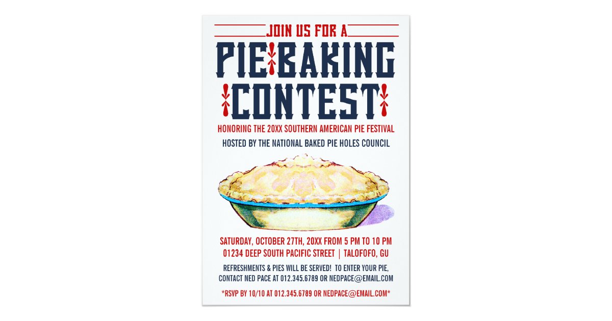 Pie Baking Contest Invitations | Zazzle.com