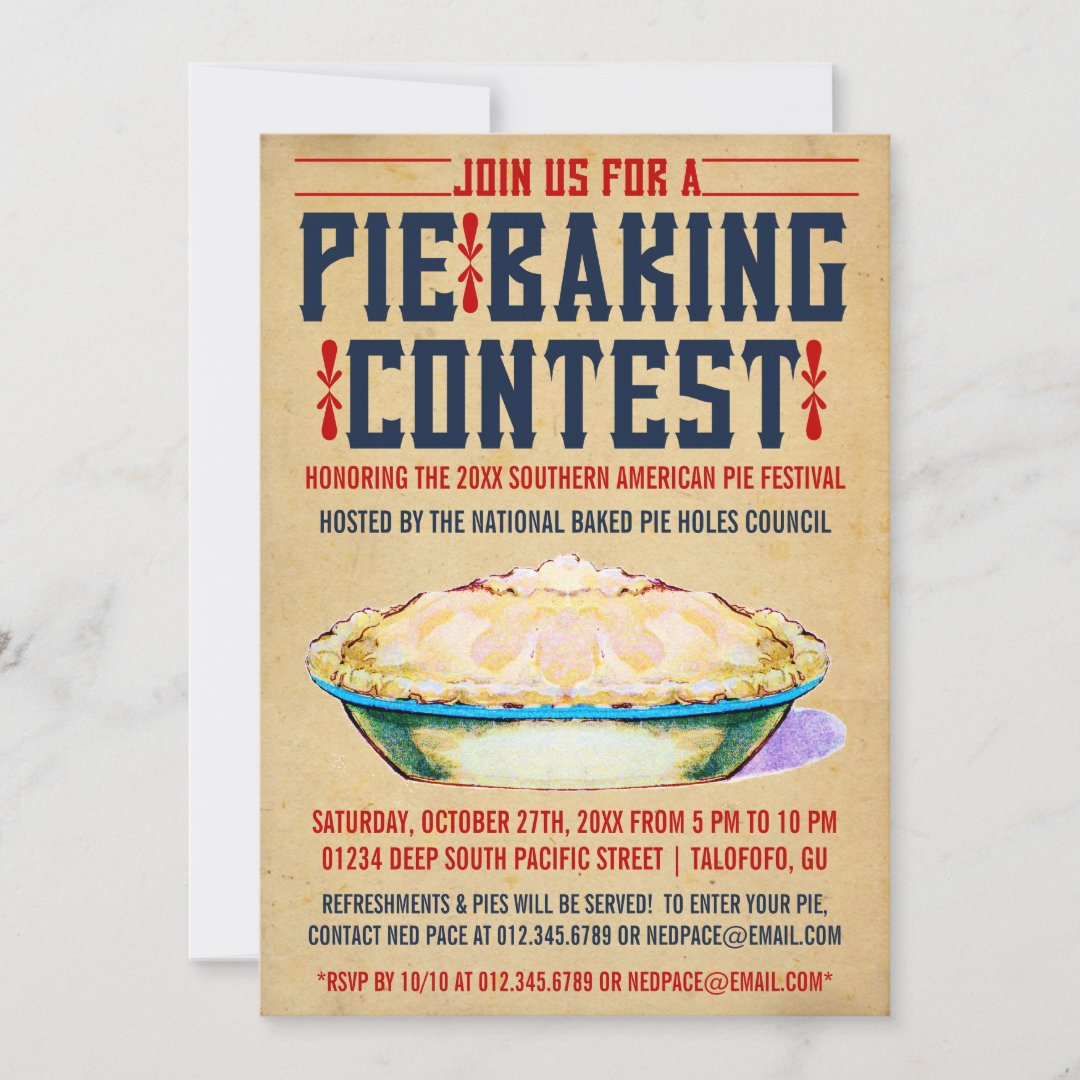 Pie Baking Contest Invitations | Zazzle