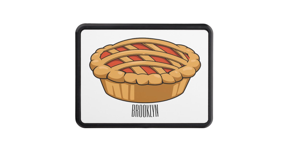 Pie cartoon illustration hitch cover | Zazzle