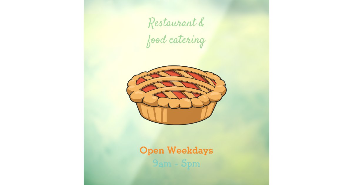 Pie cartoon illustration window cling | Zazzle