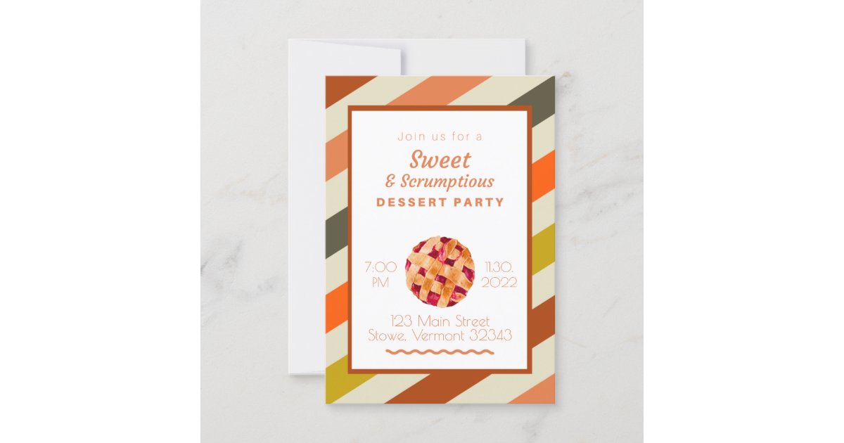 Pie Dessert Party Invitation | Zazzle